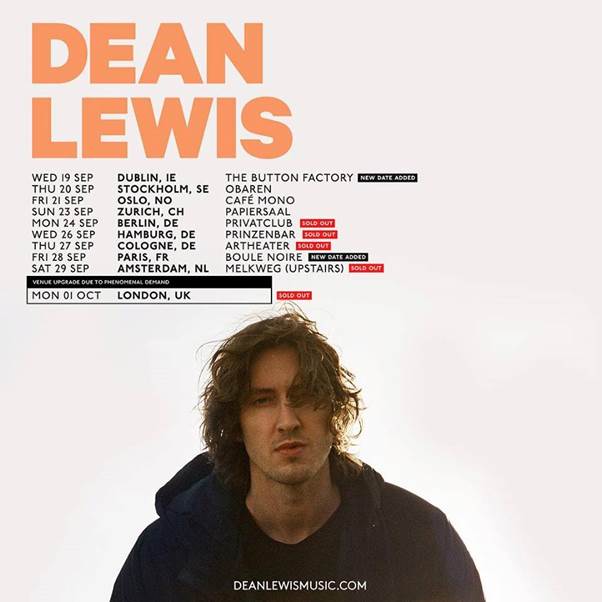 Don’t Miss Dean Lewis at the Button Factory - Universal Music Ireland